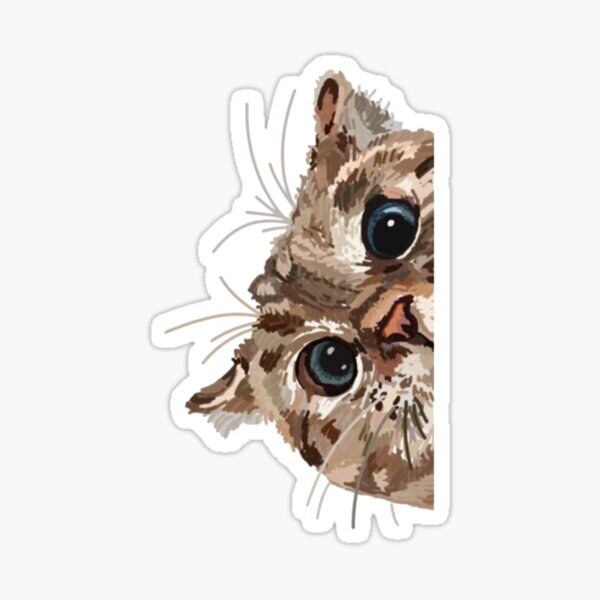 "Curious cat" Sticker by stickerdesignss | Redbubble