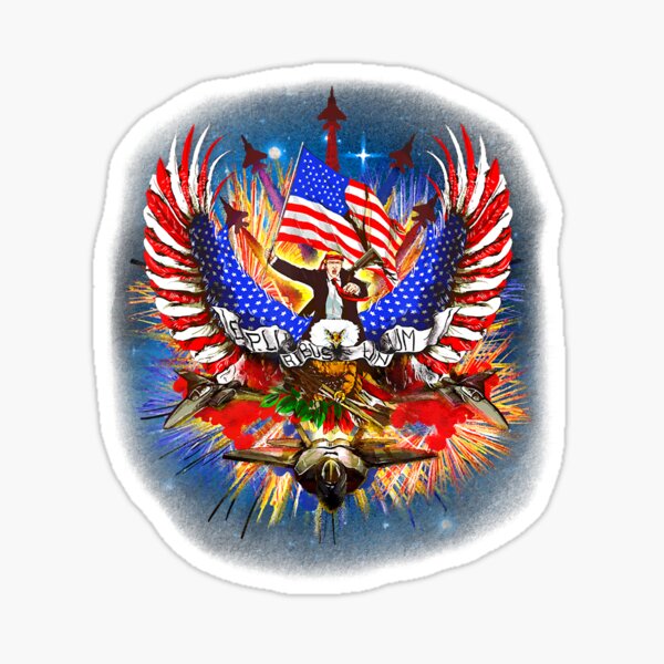 "Donald Trump Riding Eagle US President" Sticker by DanielMaur | Redbubble