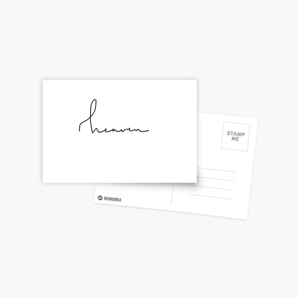 "Heaven Cursive Writing " Postcard for Sale by vegantoaster | Redbubble
