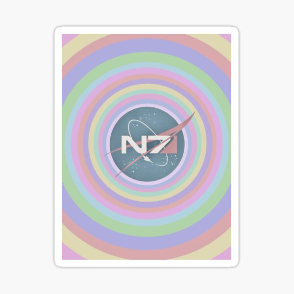 "Mass Effect N7 NASA pastel " Sticker for Sale by theotherryder | Redbubble