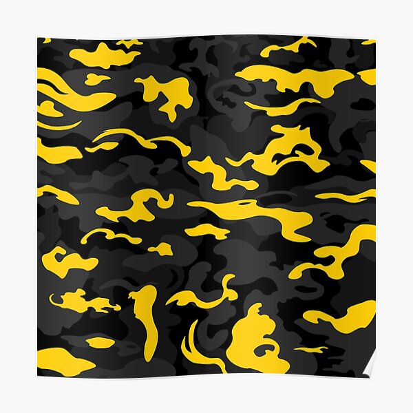 "Camo Style - Black and Yellow Camouflage" Poster for Sale by rclwow ...