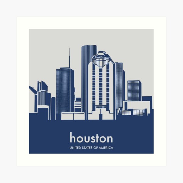 "Iconic Houston" Art Print by CPTVDesign | Redbubble
