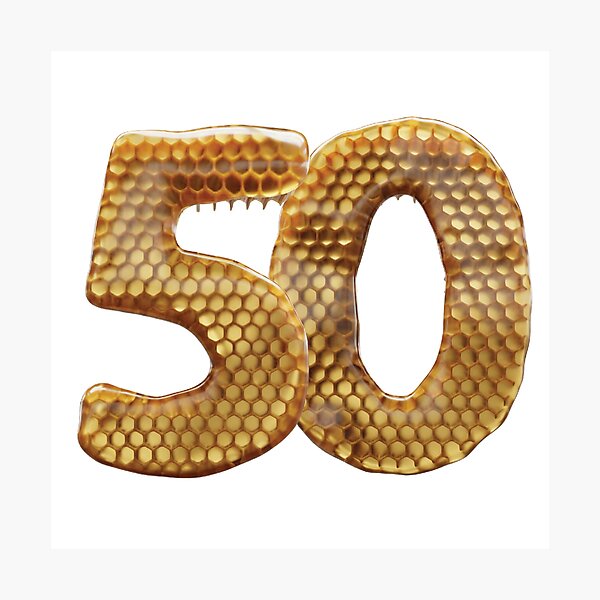 "50 Number 3d Honey Numbers Font" Photographic Print by HelloFromAja ...