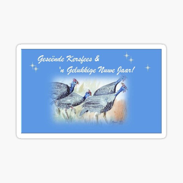 "Geseënde Kersfees en 'n Gelukkige Nuwe Jaar!" Sticker for Sale by ...
