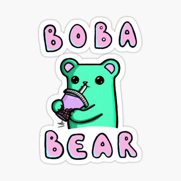 "Boba Bear" Sticker by SunRaven1782 | Redbubble