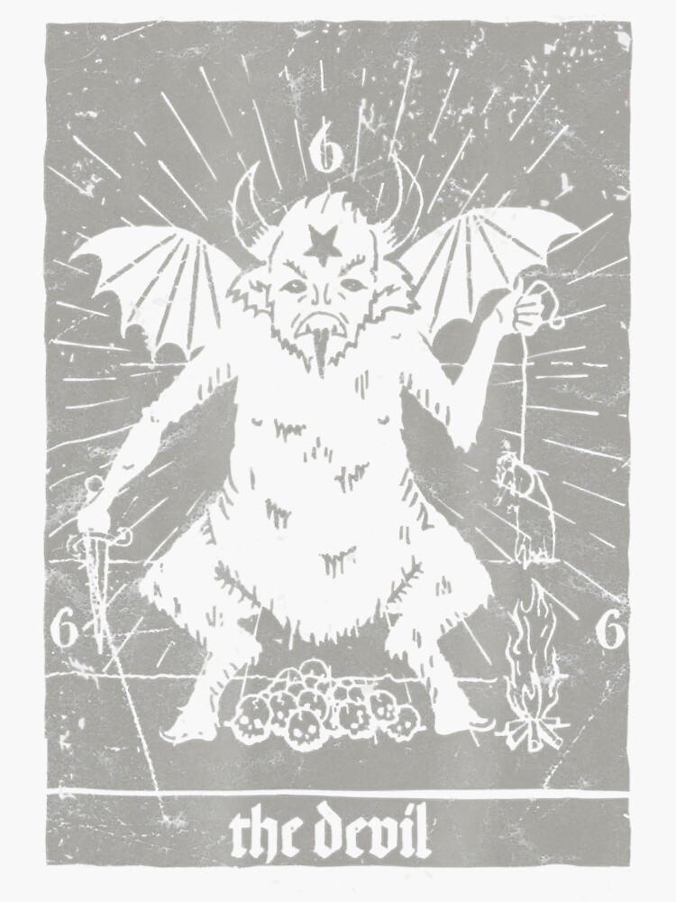 "Vintage Occult Baphomet - Tarot Card Satanic Horror" Sticker by ...