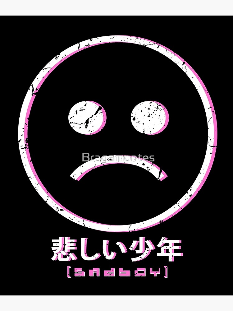 "Distressed Vaporwave Aesthetic Sad Boys Japanese Text Retro 80s 90s ...