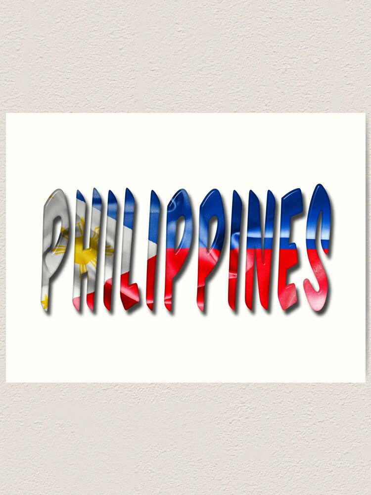 "Philippines Word With Flag Texture" Art Print by MarkUK97 | Redbubble