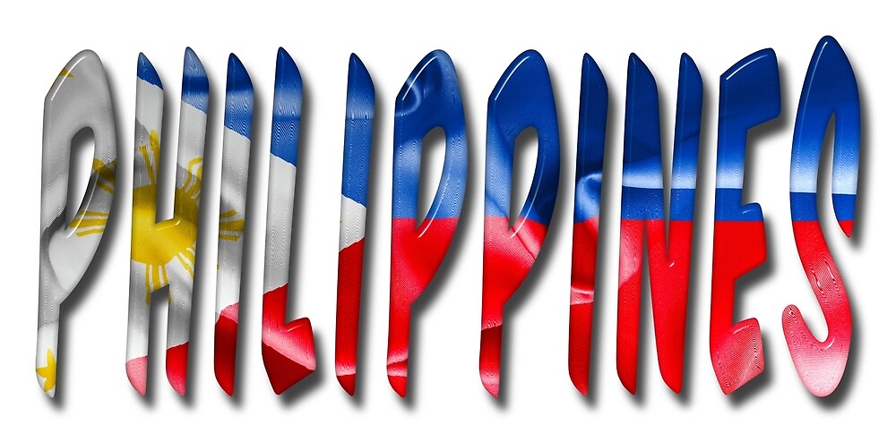 "Philippines Word With Flag Texture" by MarkUK97 | Redbubble