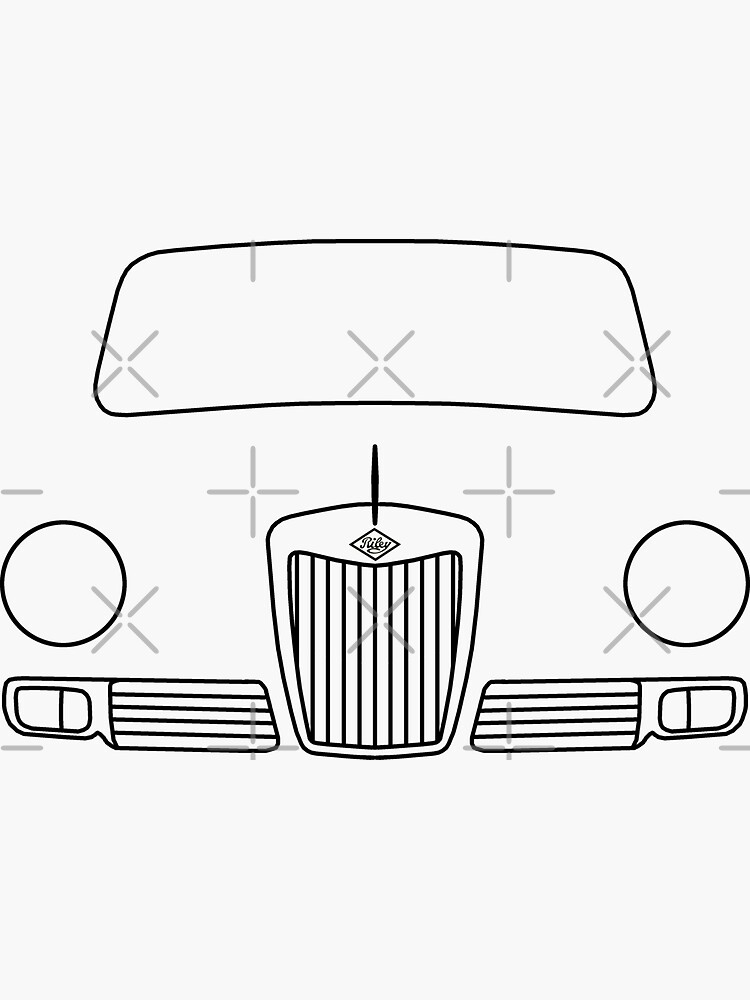 "Riley Elf 1960s classic car outline graphic (black)" Sticker for Sale ...