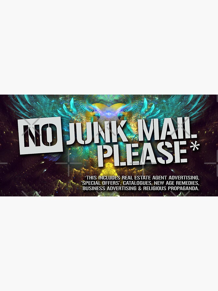 "No Junk Mail Please - Sticker" Sticker by Manafold | Redbubble
