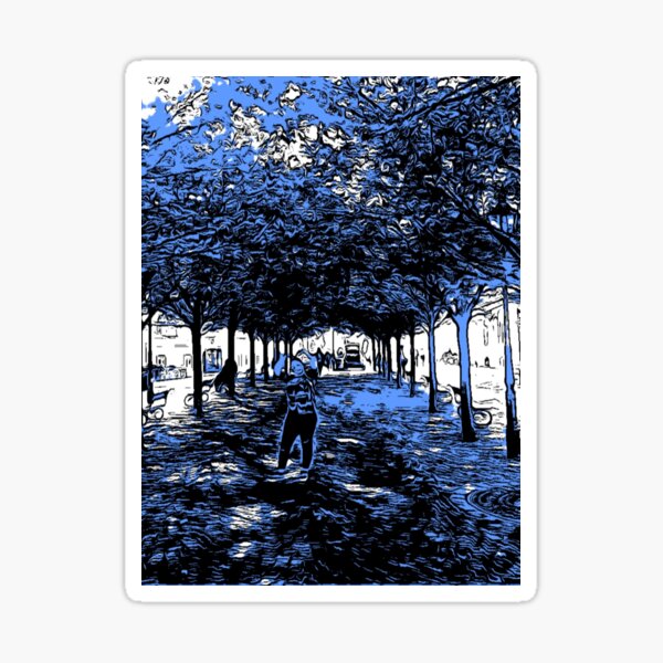 "blue tree tunnel" Sticker for Sale by destanatac | Redbubble
