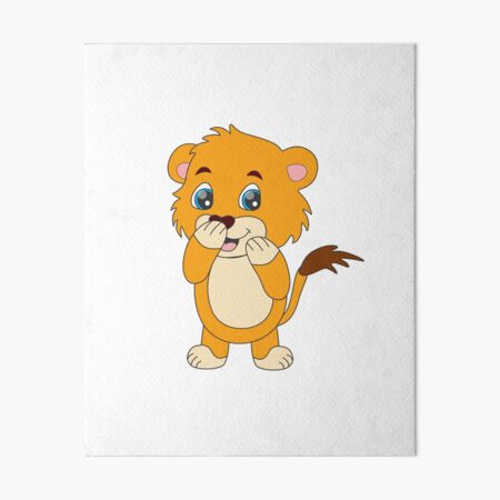 "Shy Laughing Lion Cub | Cute Kids " Art Board Print by clearvibes ...