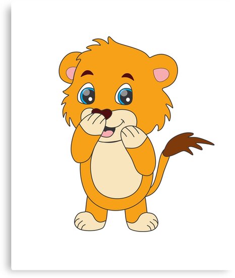 "Shy Laughing Lion Cub | Cute Kids " Canvas Print by clearvibes | Redbubble