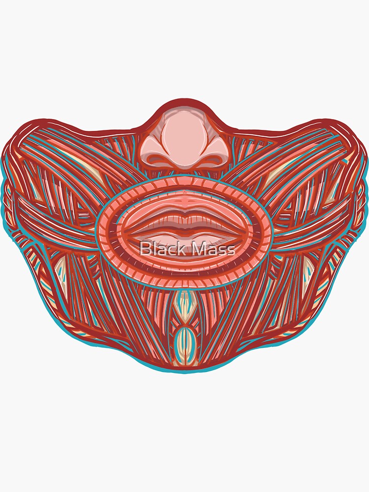 "Fascia Face" Sticker by 13lackMass | Redbubble