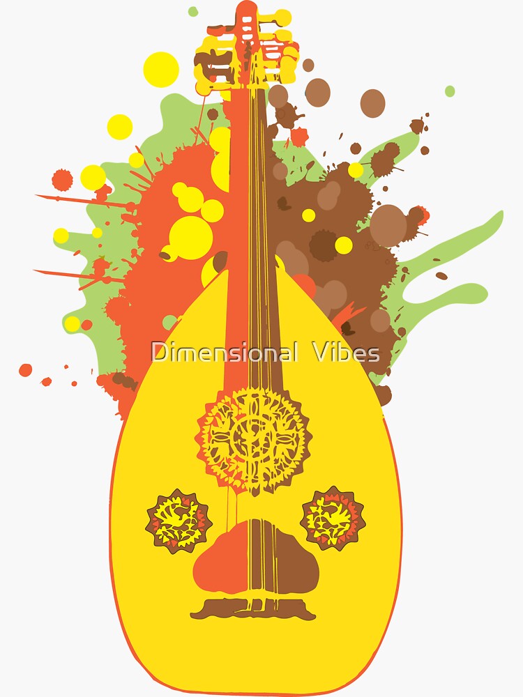 "Colorful lute musical instrument" Sticker for Sale by hasanhatrash ...