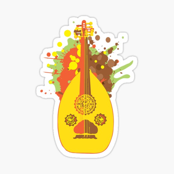 "Colorful lute musical instrument" Sticker for Sale by hasanhatrash ...