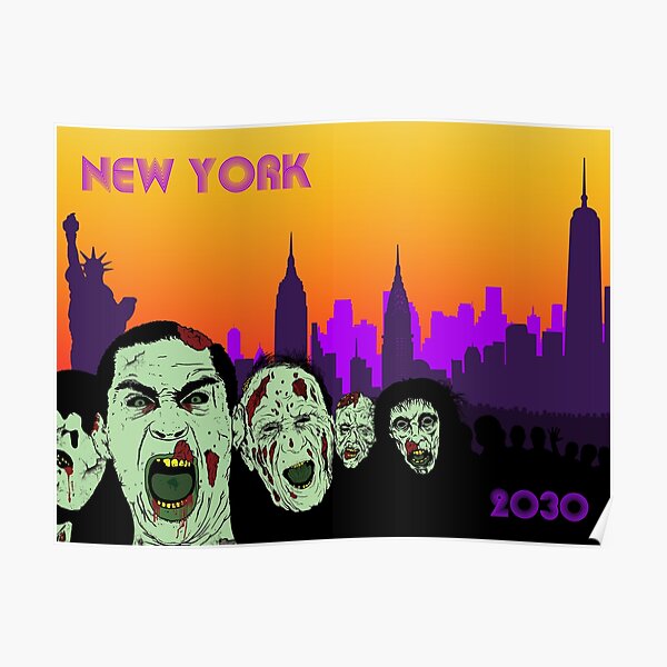 "Zombie City 2030" Poster by Twistedhaha | Redbubble