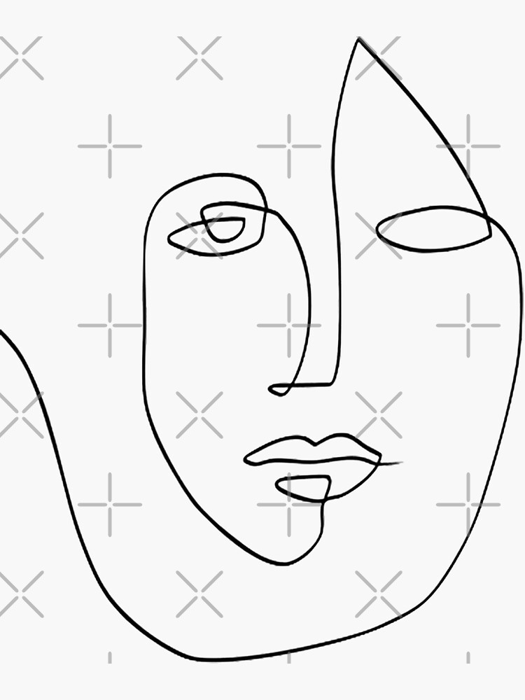 "incomplete face sketch art" Sticker by selez | Redbubble