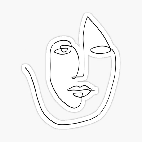 "incomplete face sketch art" Sticker by selez | Redbubble