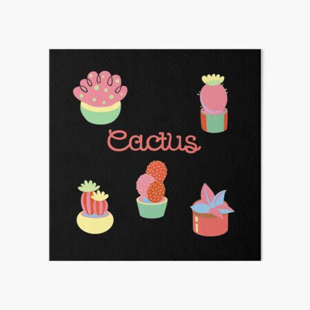 "CARTOON CACTUS STICKER COLLECTION 1 - PASTEL PINK YELLOW AND BLUE ...