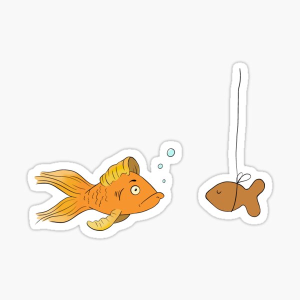 "Confused Goldfish" Sticker for Sale by KatyAmy | Redbubble