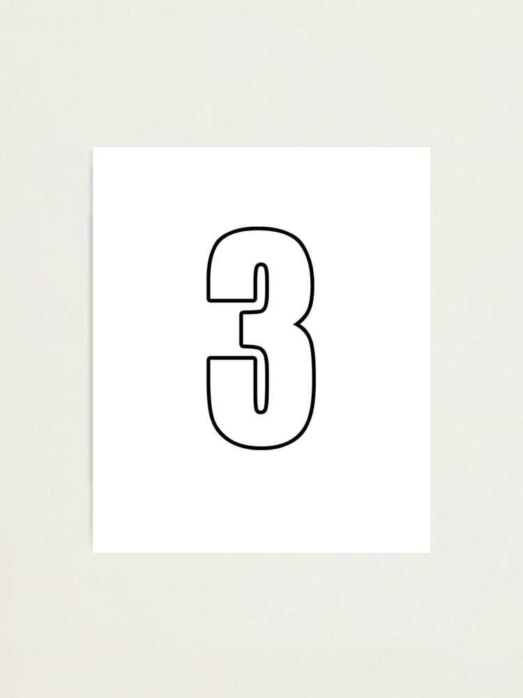 Lámina fotográfica «Número 3 número tres - camiseta número deporte de ...