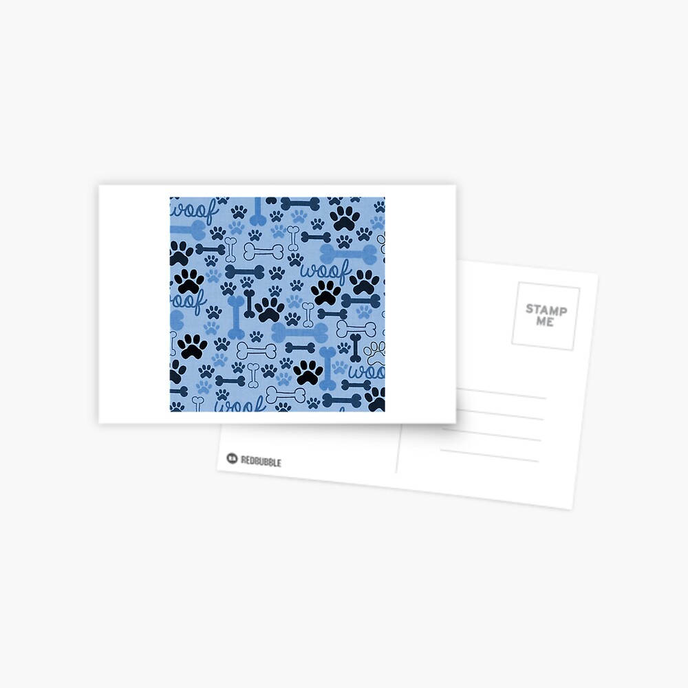 "Blue Dog Bones and Paw Prints Pattern" Poster for Sale by cabgodfrey ...