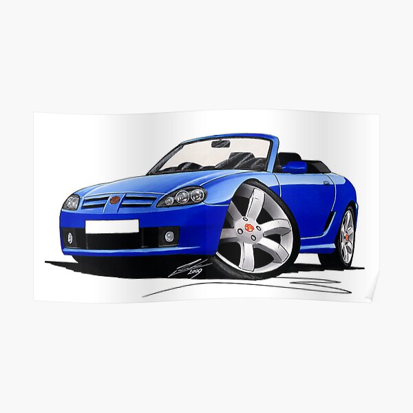 "MG TF Blue" Poster by yeomanscarart | Redbubble
