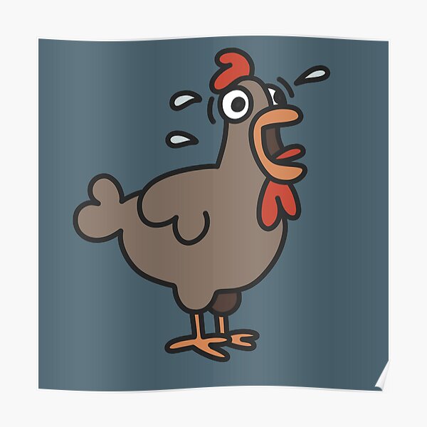 "Stressed Chicken Cartoon" Poster for Sale by nina-aagaard | Redbubble