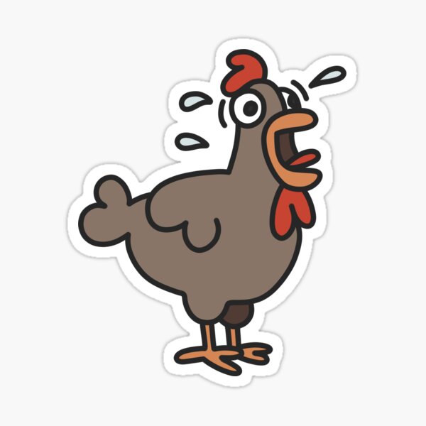 "Stressed Chicken Cartoon" Sticker for Sale by nina-aagaard | Redbubble