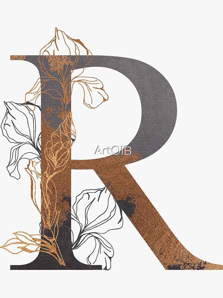 Pegatina «Letra r, monograma, mayúscula, logotipo, ilustración para ...