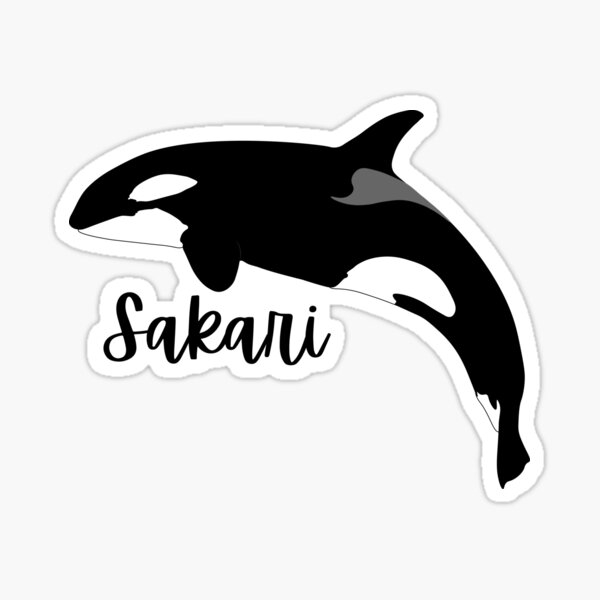 "Sakari Orca with Name" Sticker by finsandflukes | Redbubble