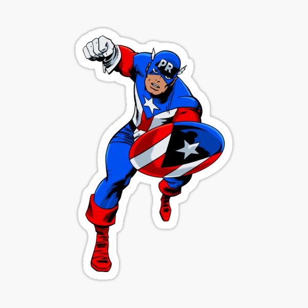 "Capitán Puerto Rico" Sticker by 13thFloorDesign | Redbubble