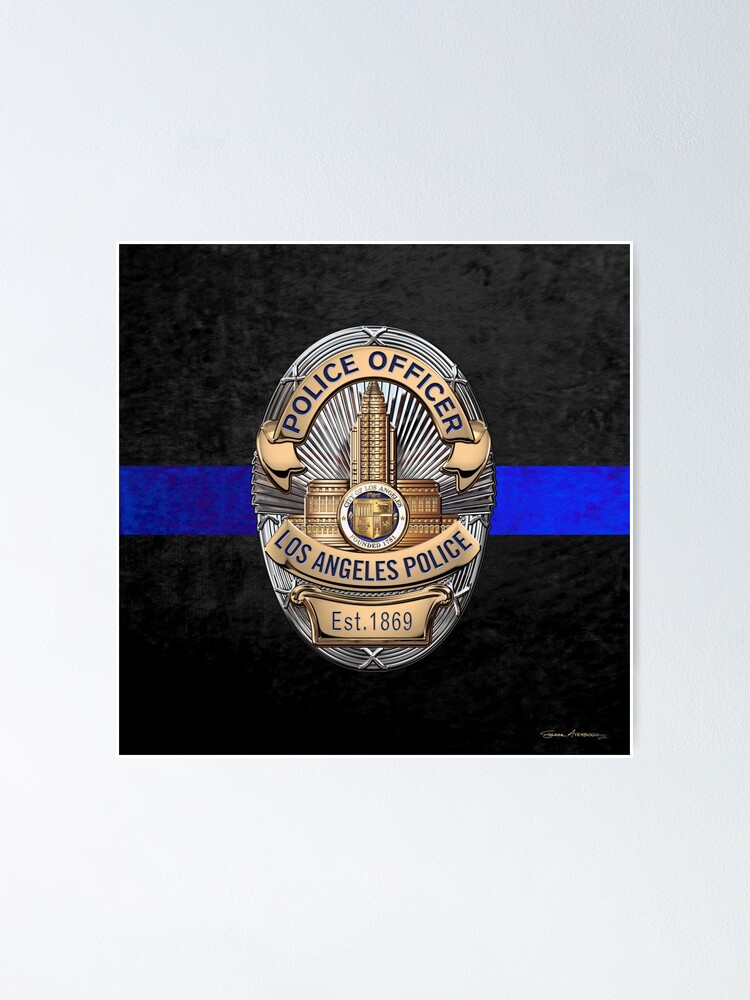 Poster for Sale avec l'œuvre « Département de police de Los Angeles - Insigne d'officier de ...
