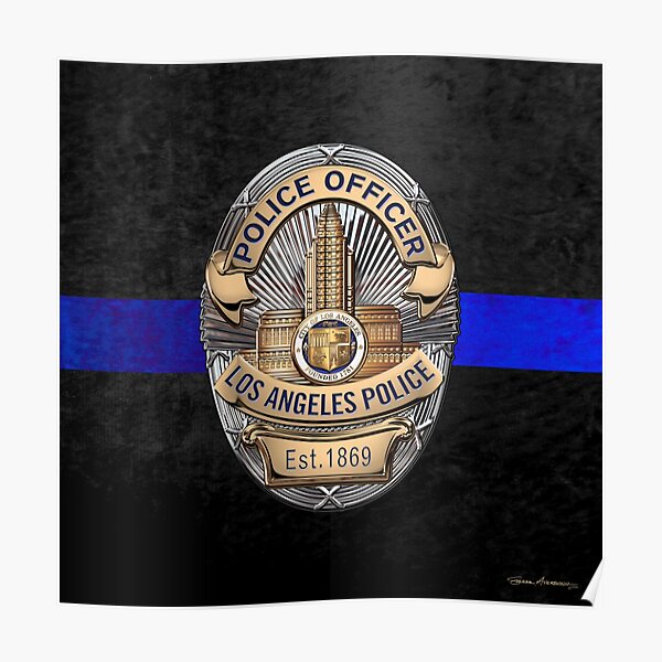 Poster for Sale avec l'œuvre « Département de police de Los Angeles - Insigne d'officier de ...