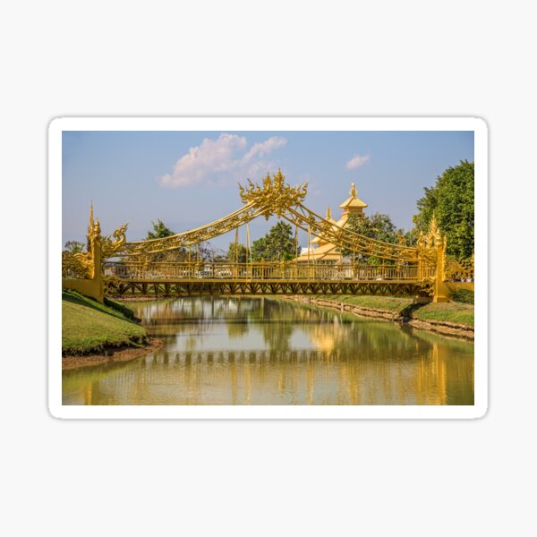 "Thailand. Chiang Rai. White Temple. Golden Bridge." Sticker for Sale ...