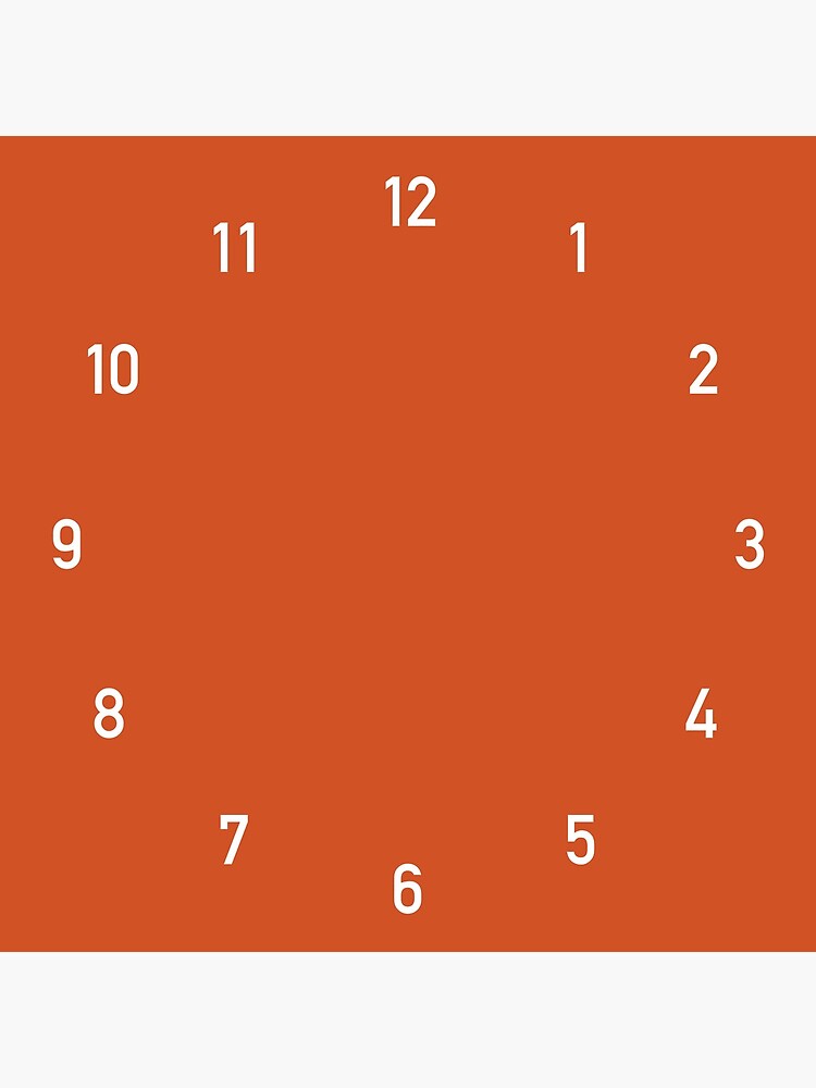 "Clock numbers orange" Clock for Sale by La Chic | Redbubble