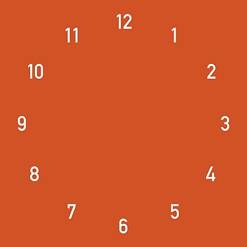 "Clock numbers orange" Clock for Sale by La Chic | Redbubble