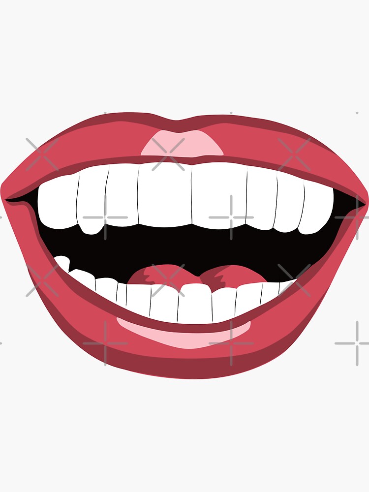 "SMILING MOUTH" Sticker by QuirkyTease | Redbubble