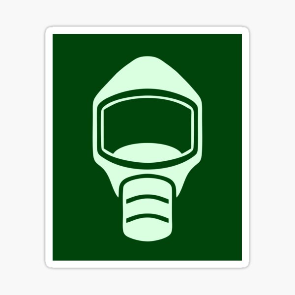 "Emergency Escape Mask (or Smoke Hood, or Gas Mask) Sign" Sticker for ...