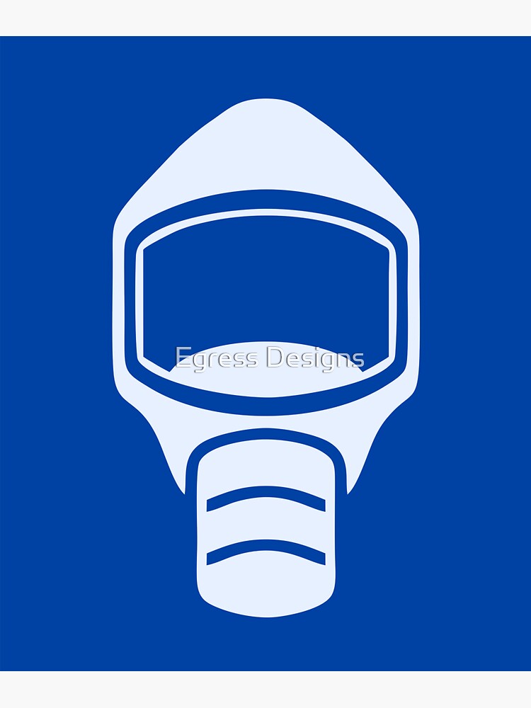 "Emergency Escape Mask (or Smoke Hood, or Gas Mask) Sign" Sticker by ...