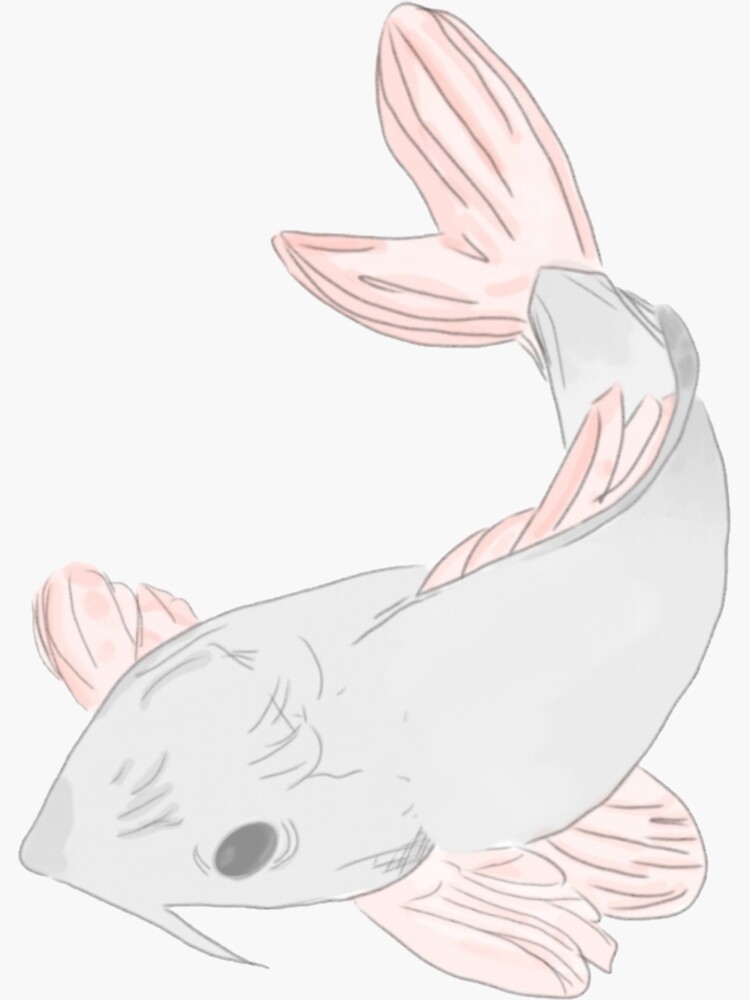 "Pink Adore You Fish" Sticker for Sale by RUEROSA | Redbubble