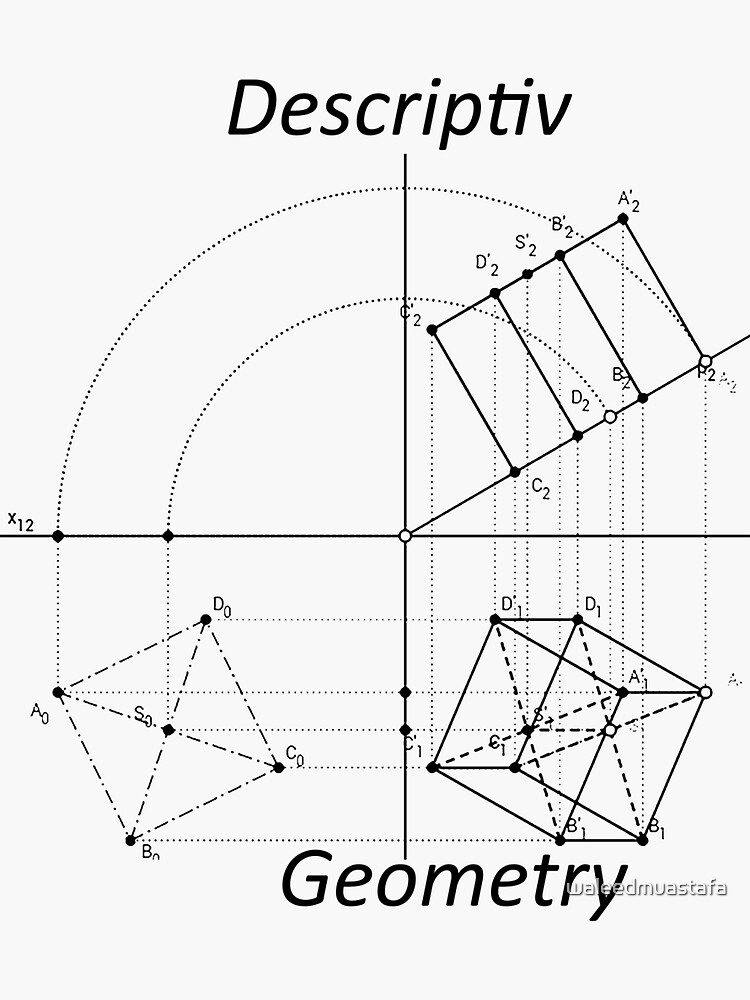"Descriptive geometry" Sticker for Sale by waleedmuastafa | Redbubble