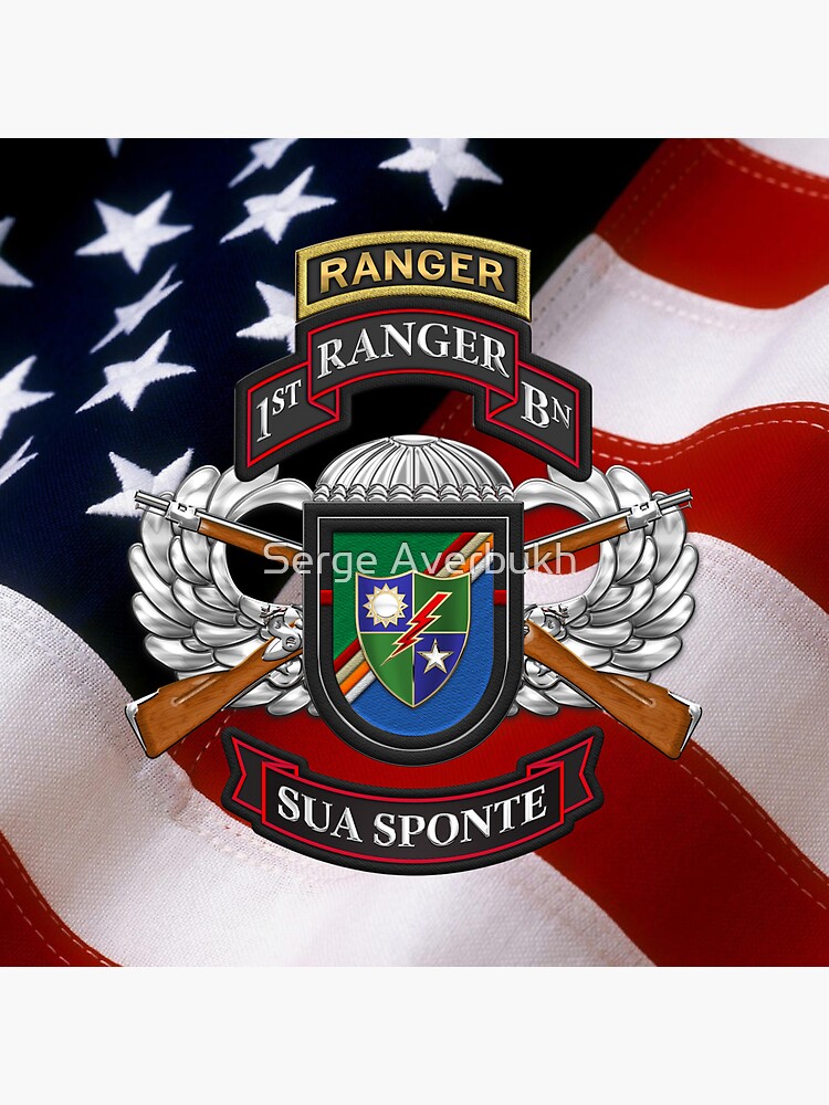 "1st Ranger Battalion - Army Rangers Special Edition over American Flag ...