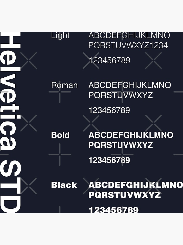 "Helvetica STD Font" Poster for Sale by Josh-Tyers | Redbubble