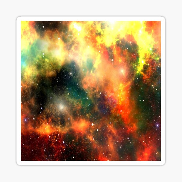 "Golden Glow Nebula" Sticker by Kadeda | Redbubble