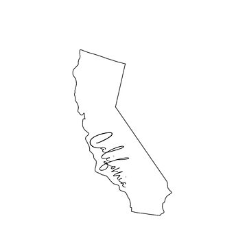 "California Cursive State Outline" Sticker for Sale by cydneyabel ...