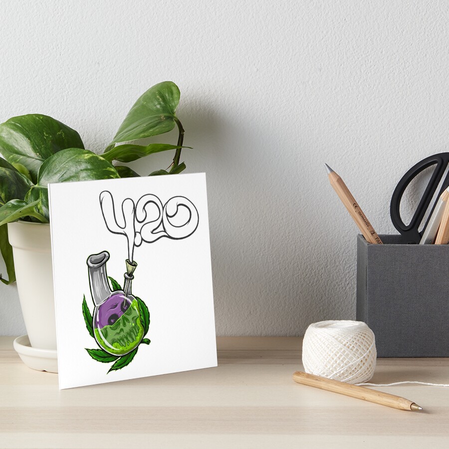 "420 Bong" Art Board Print for Sale by Trenkey | Redbubble