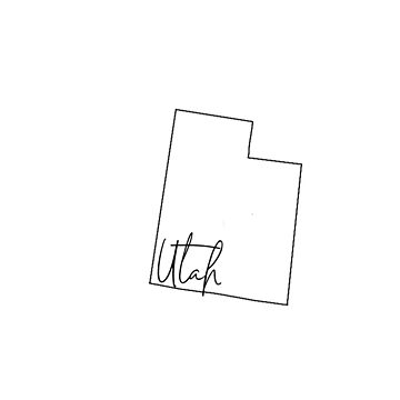 "Utah Cursive State Outline" Sticker for Sale by cydneyabel | Redbubble